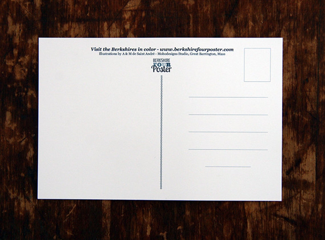 Set of Four Seasonal Postcards of the Berkshires - Etsy