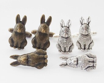Rabbit cufflink | Etsy