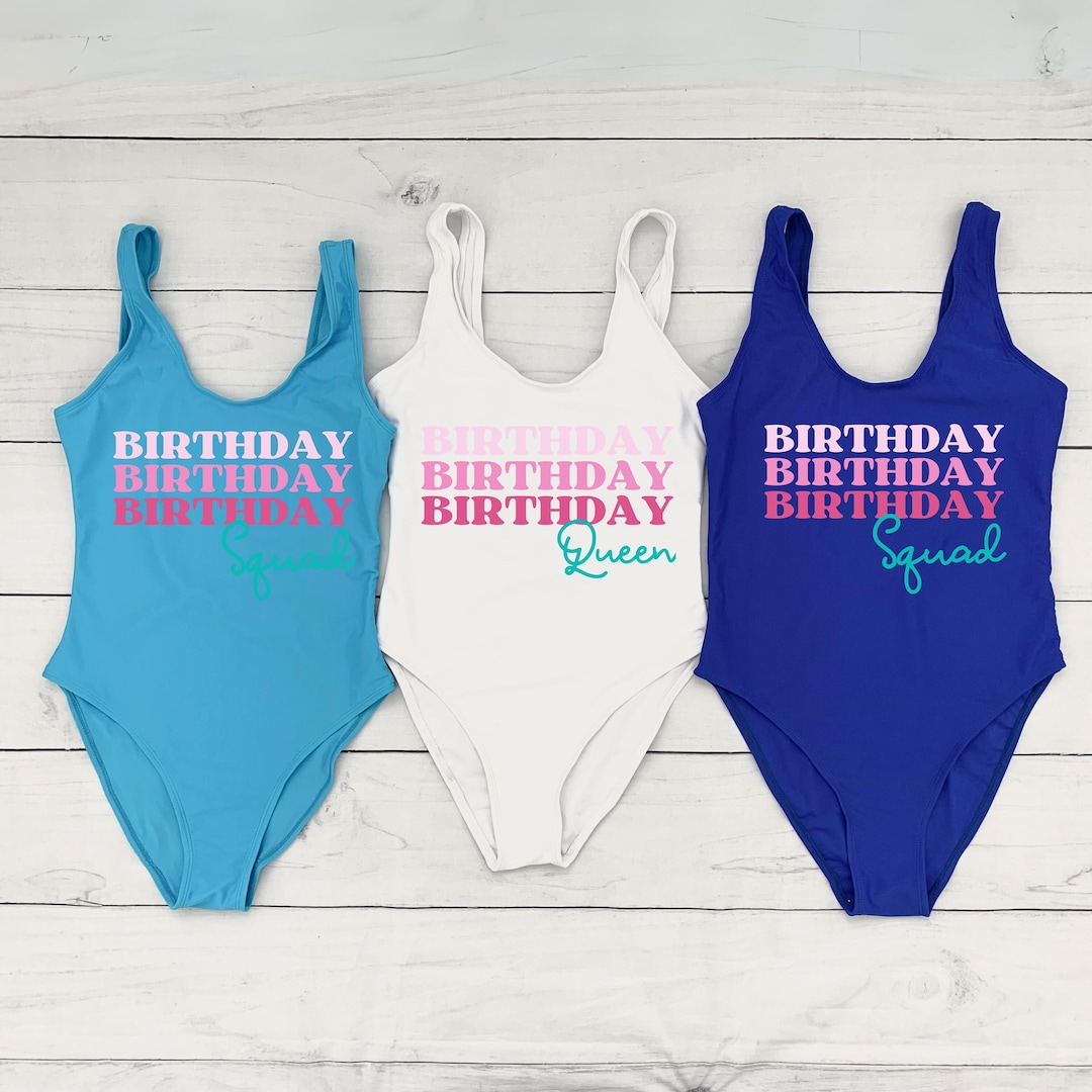 Birthday Squad Swimsuit, Birthday Queen, Cute Birthday Girl, Custom ...