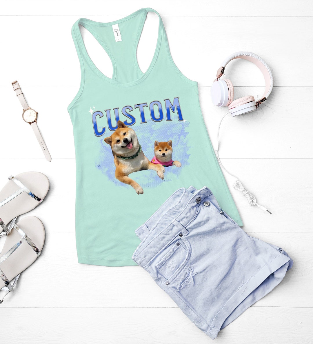 Personalized Dog Tank Top Dog Bootleg Retro 90's Tee Dog - Etsy