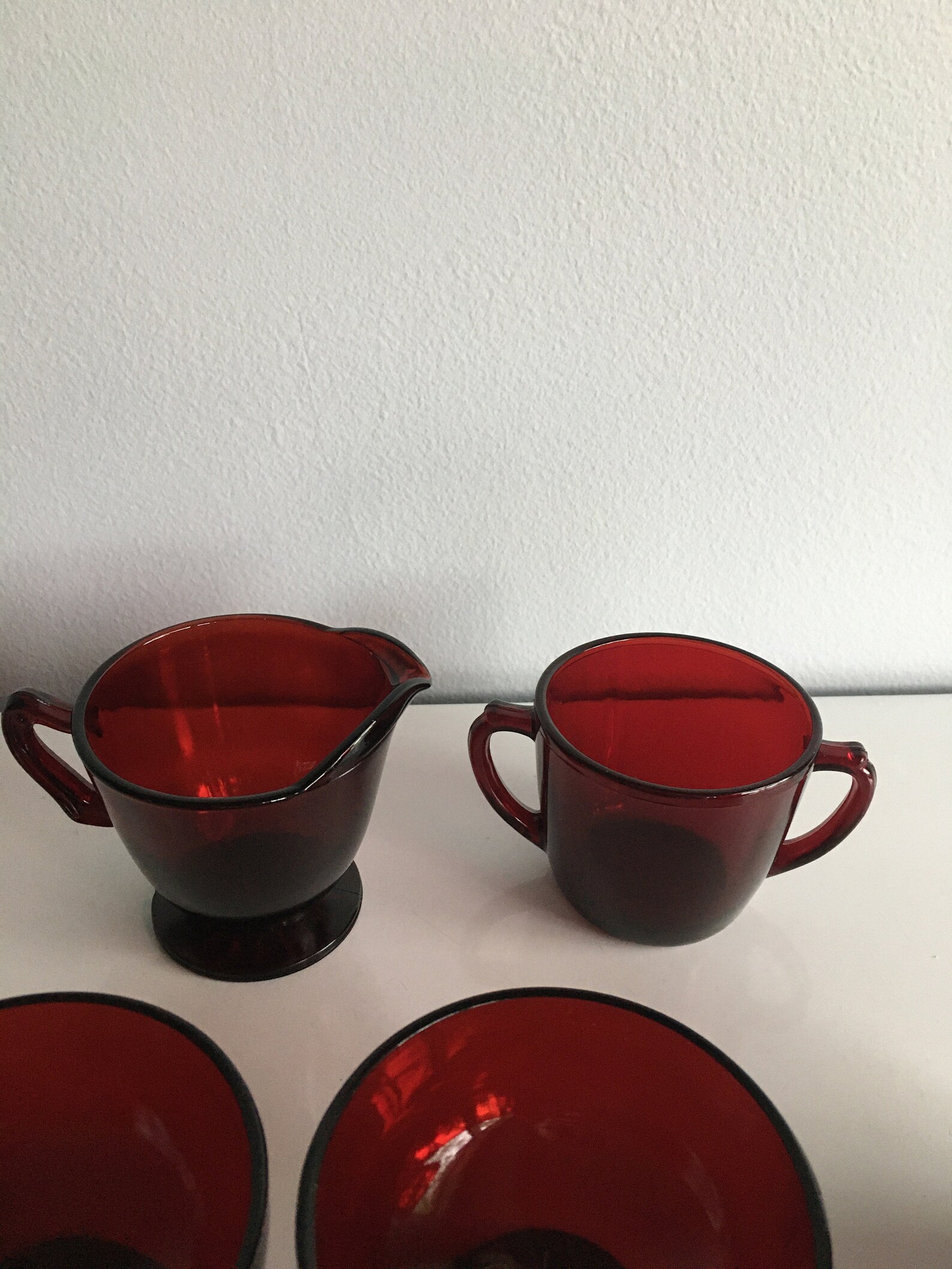 Vintage Anchor Hocking Ruby Red Glassware Lot of 13 Juice | Etsy