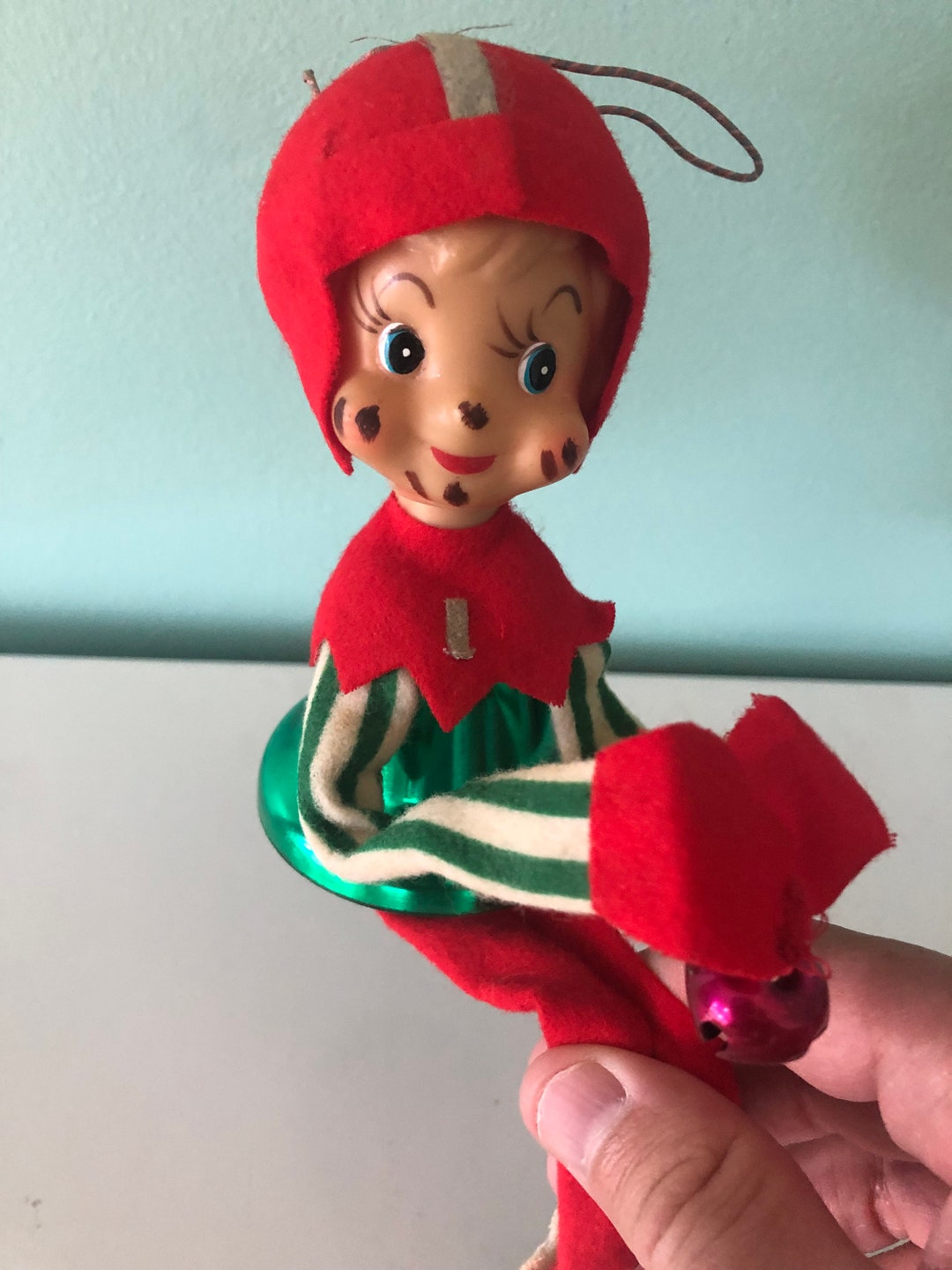 Vintage Christmas Pixie Elf Football Player Pixie Elf Ornament - Etsy
