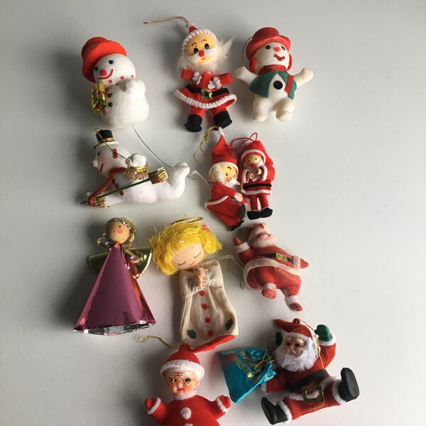 Flocked Santa - Etsy