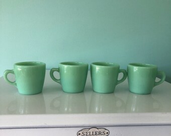 Set of 4 Vintage Anchor Hocking Fire King Jadeite Jade-ite Jadite D ...