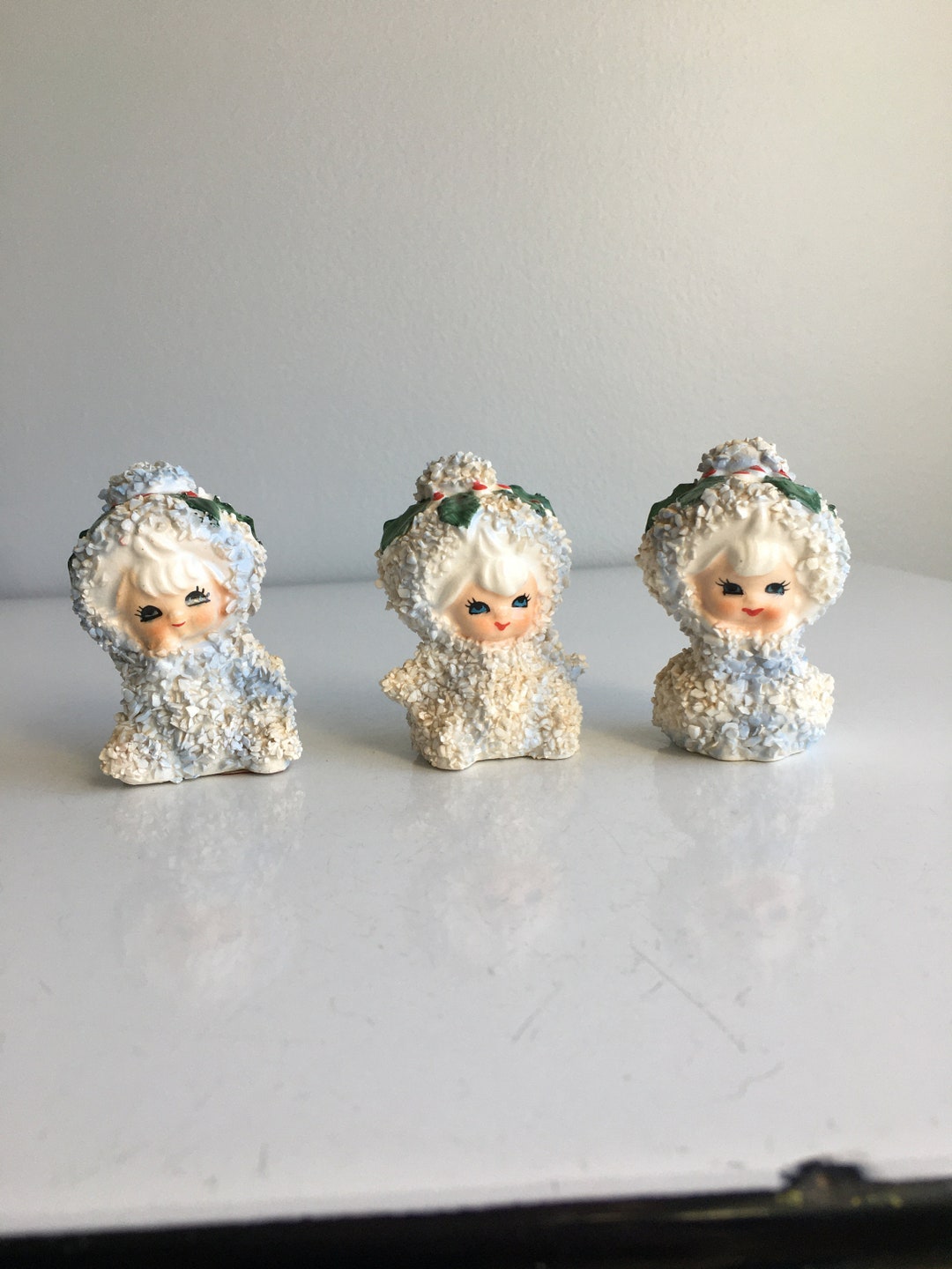 Vintage Lefton Sugar Snow Babies Figurines Set of 3 HTF - Etsy
