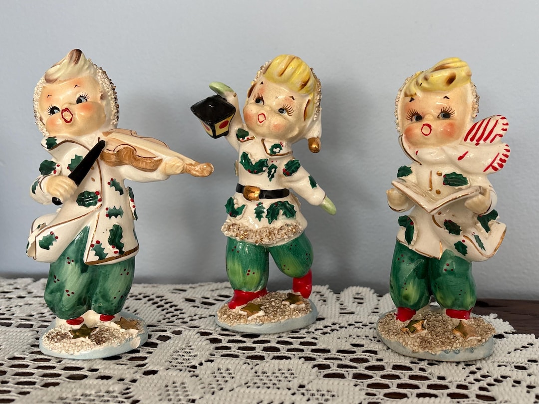 Vintage Geo Z Lefton Holly Boy Figurines Christmas Made in Japan 1957 ...