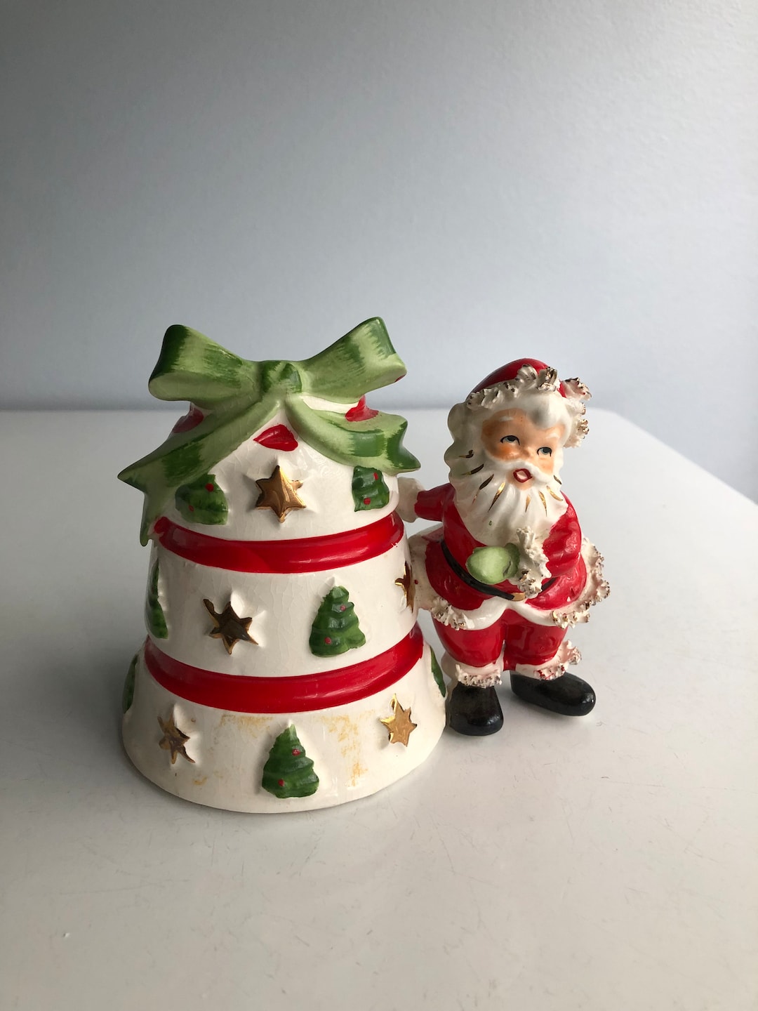 Vintage Christmas Relpo Santa Claus Ornament Planter Holiday Decor HTF ...