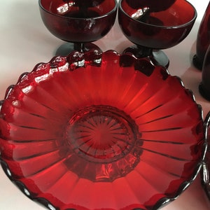 Vintage Anchor Hocking Ruby Red Glassware Lot of 13 Juice | Etsy