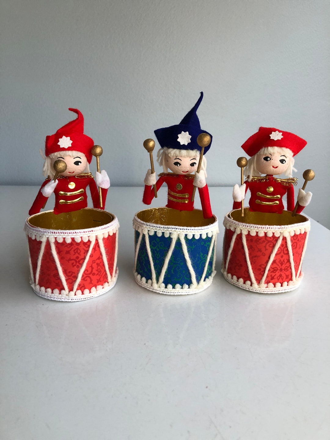 Vintage Christmas Drummer Boy Candy Containers Set of 3 - Etsy