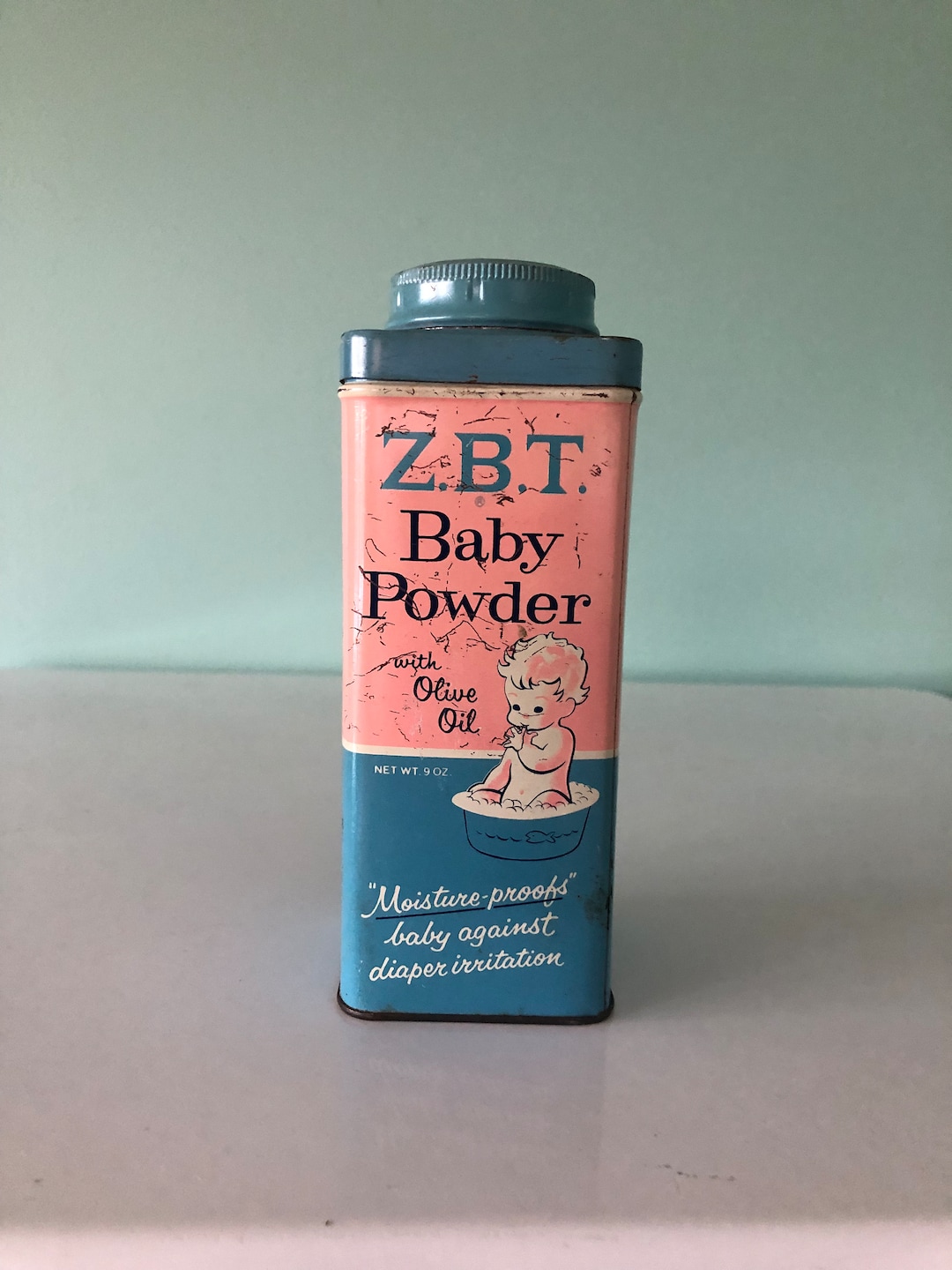 Vintage Baby Powder Metal Tin Container ZBT Baby Poweder - Etsy