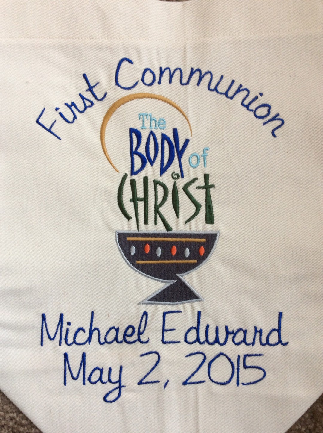 Personalized First Communion Banner With Contemporary Embroidered ...