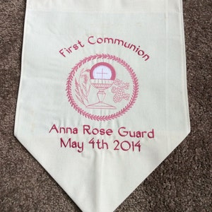 Personalized First Communion Banner - Circle With Chalice and Wheat - Etsy