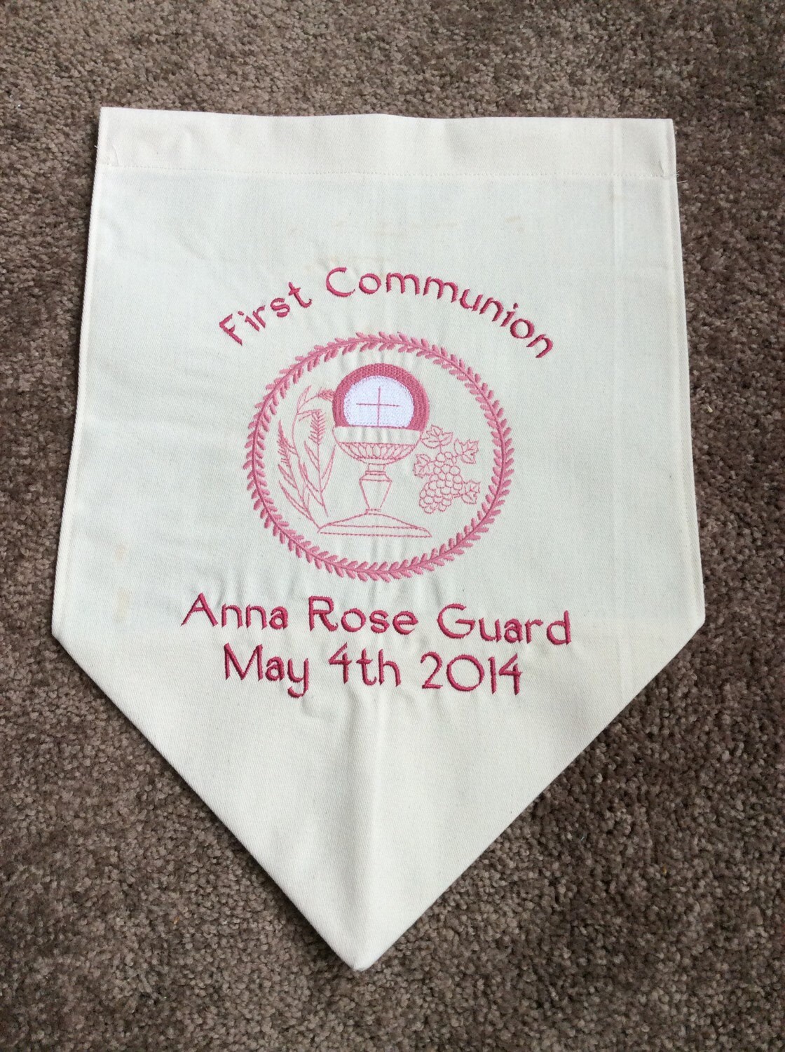 Personalized First Communion Banner - Circle With Chalice and Wheat - Etsy