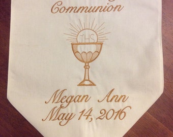 Personalized One Color First Communion Banner With Chalice and | Etsy