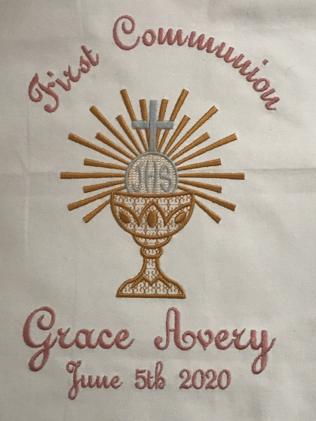 Personalized First Communion Banner, Host With Rays - Etsy