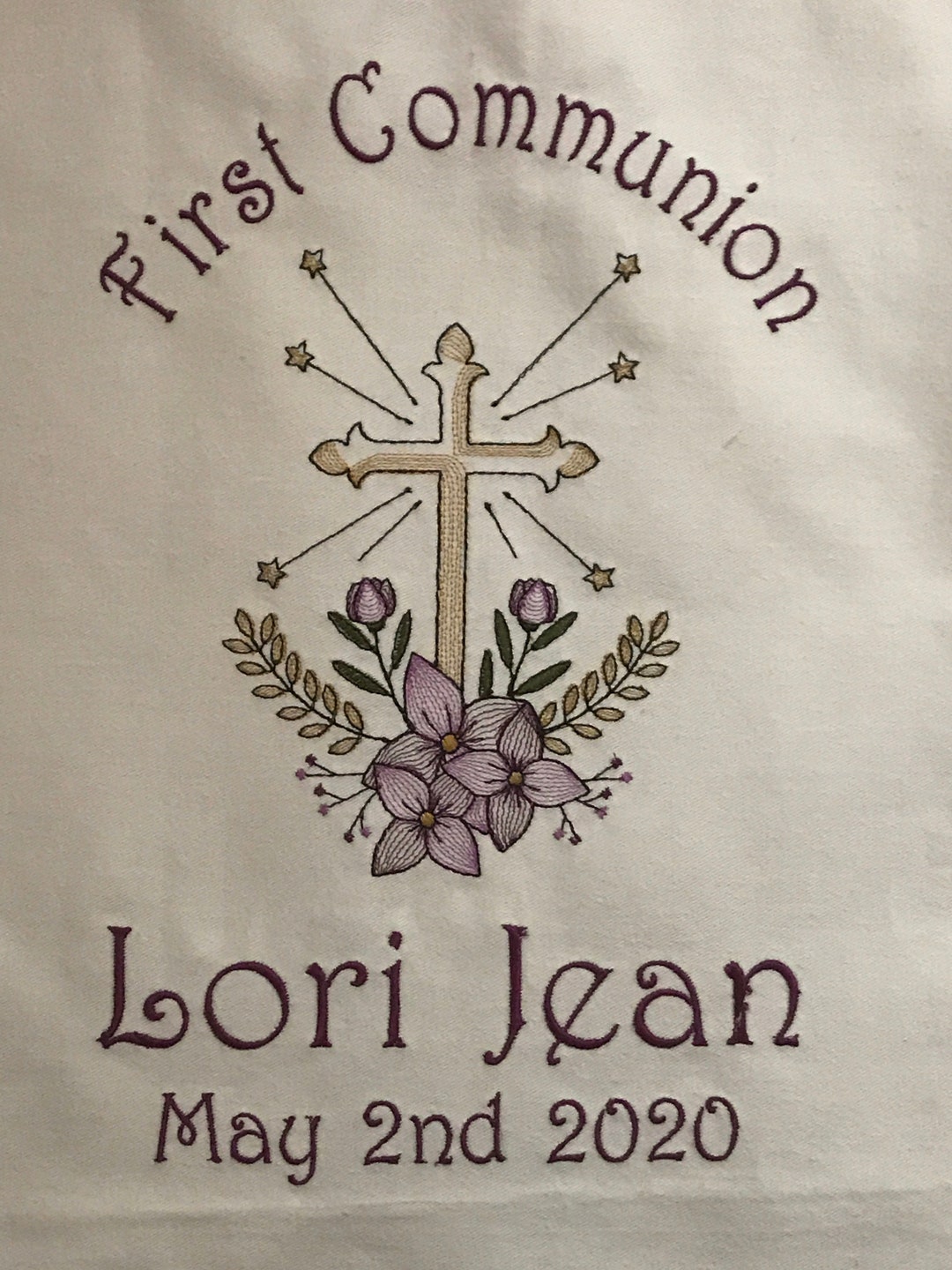 Personalized First Communion Banner With Cross and Stars - Etsy