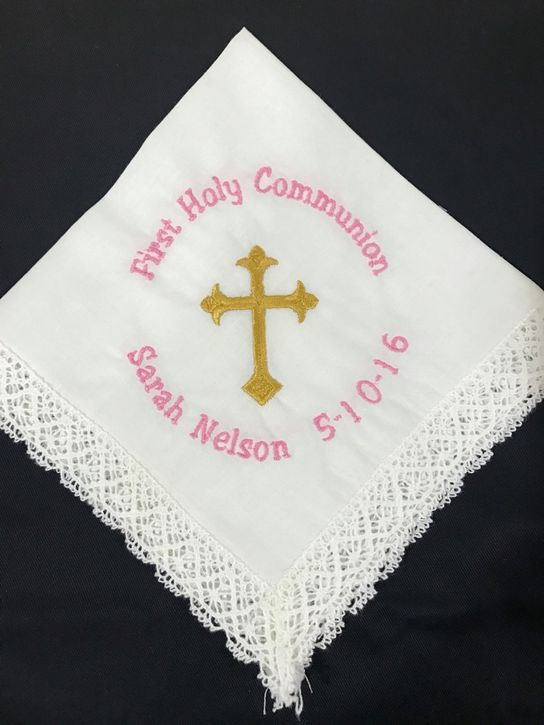 First Holy Communion Handkerchief for Girls - Etsy