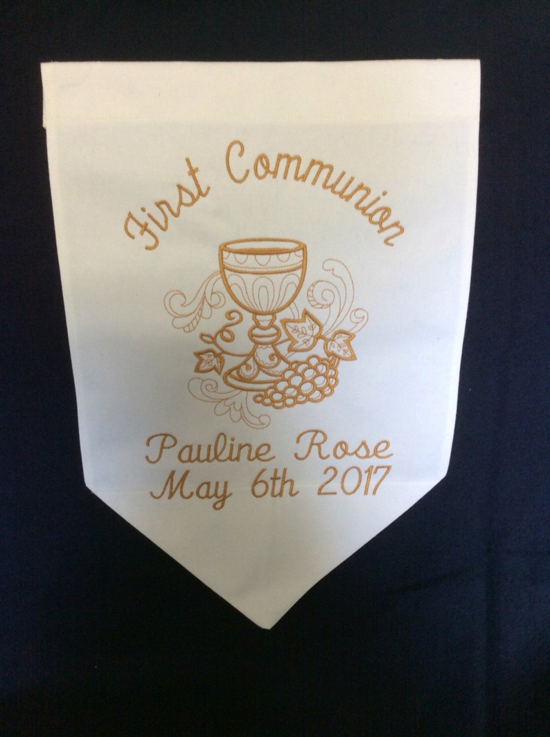 Personalized One Color First Communion Banner With Chalice and | Etsy