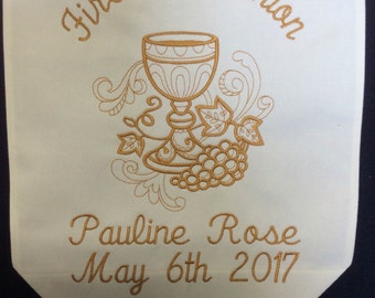 Personalized One Color First Communion Banner With Chalice | Etsy