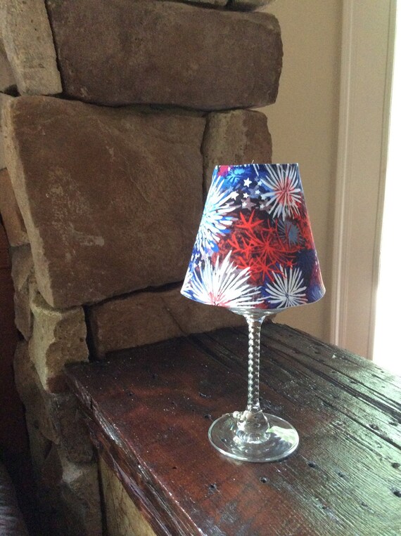 Patriotic Fireworks Wine Glass Shade - Etsy
