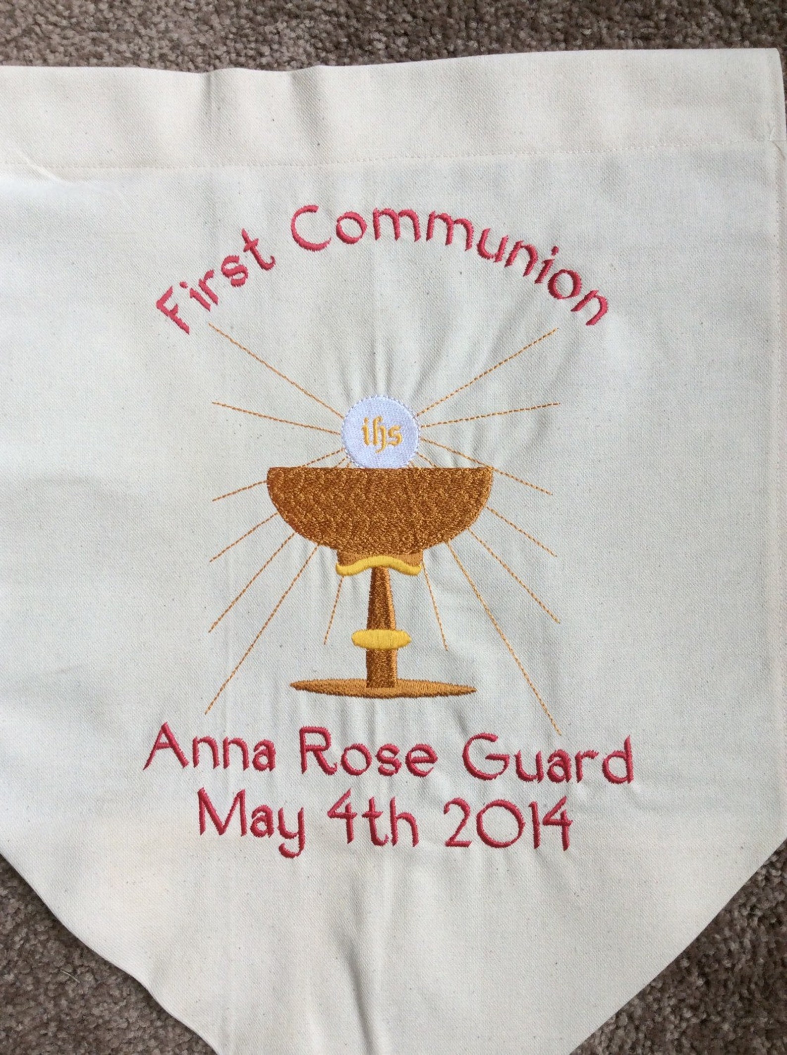 Personalized First Communion Banner With Embroidered Chalice | Etsy