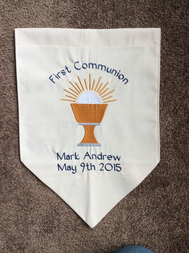 Personalized First Communion Banner With Embroidered - Etsy