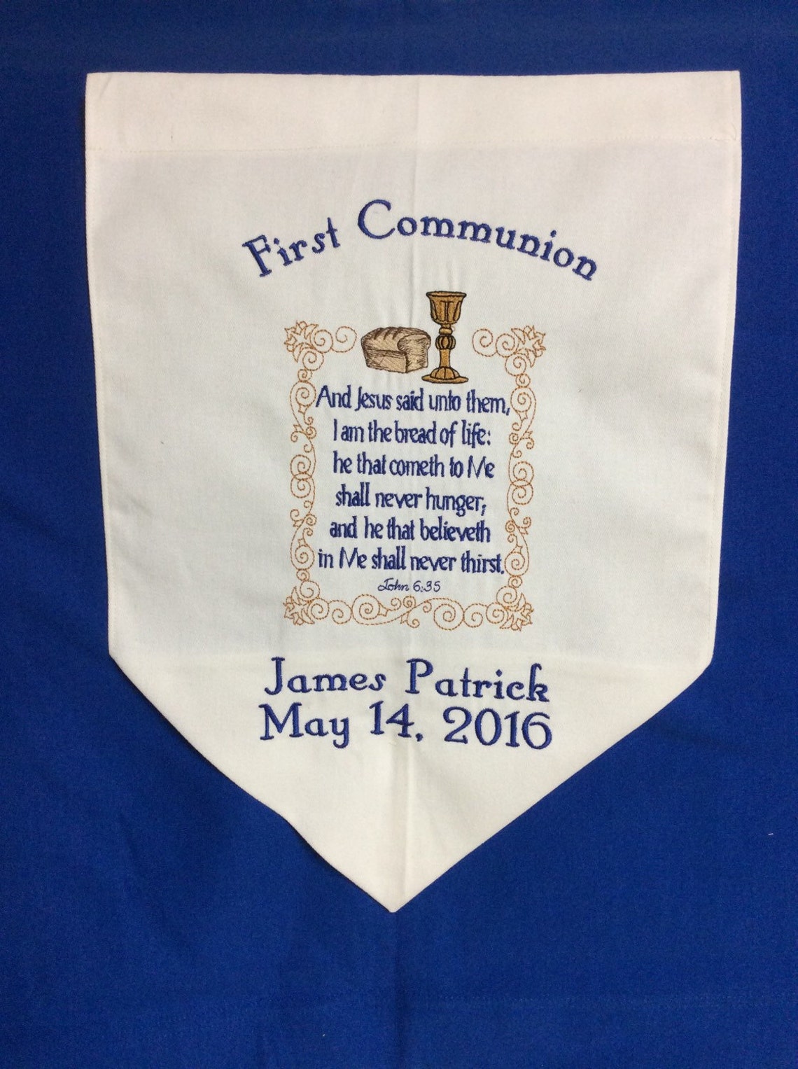 Personalized First Communion Banner With Bible Verse From John - Etsy