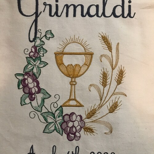 Personalized First Communion Banner With Ornate Embroidered | Etsy