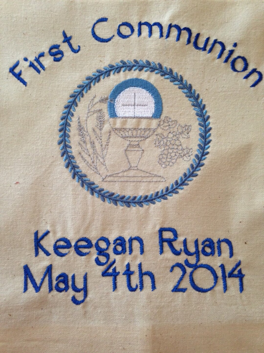 Personalized First Communion Banner - Circle With Chalice and Wheat - Etsy