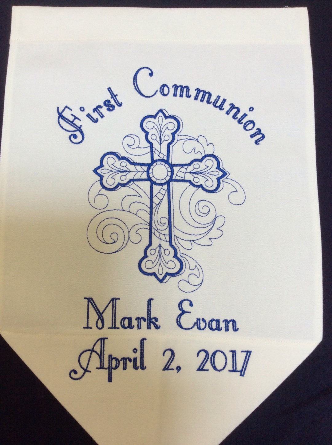 Personalized One or Two Color First Communion Banner With Filigree ...