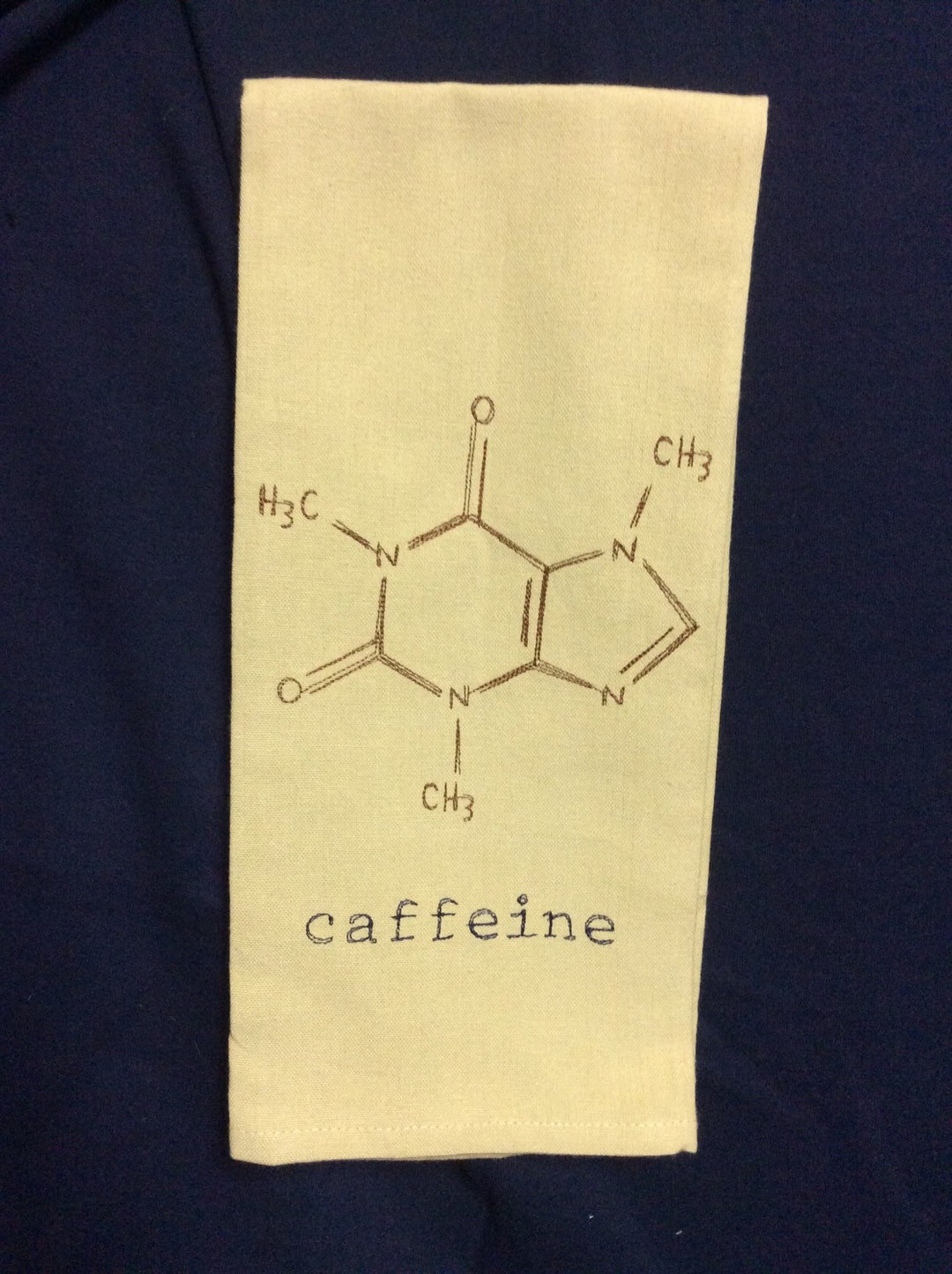 Custom Embroidered Caffeine Molecule Towel - Etsy