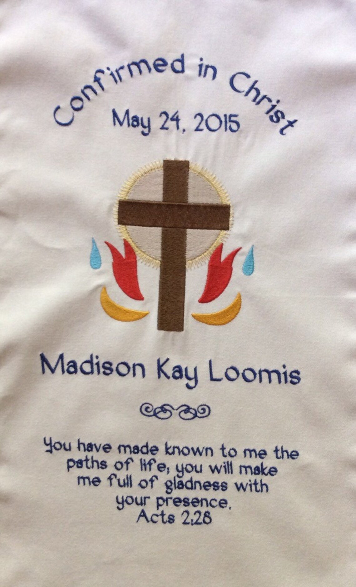 Personalized Cross With Flames Confirmation Banner - Etsy
