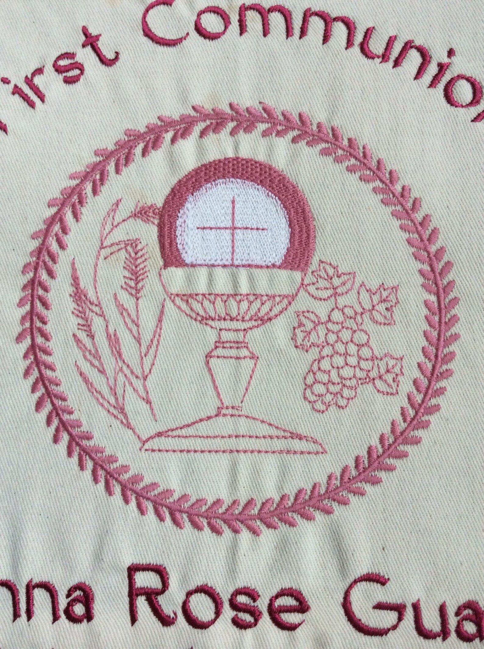 Personalized First Communion Banner - Circle With Chalice and Wheat - Etsy