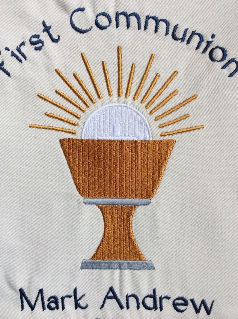 Personalized First Communion Banner With Embroidered - Etsy