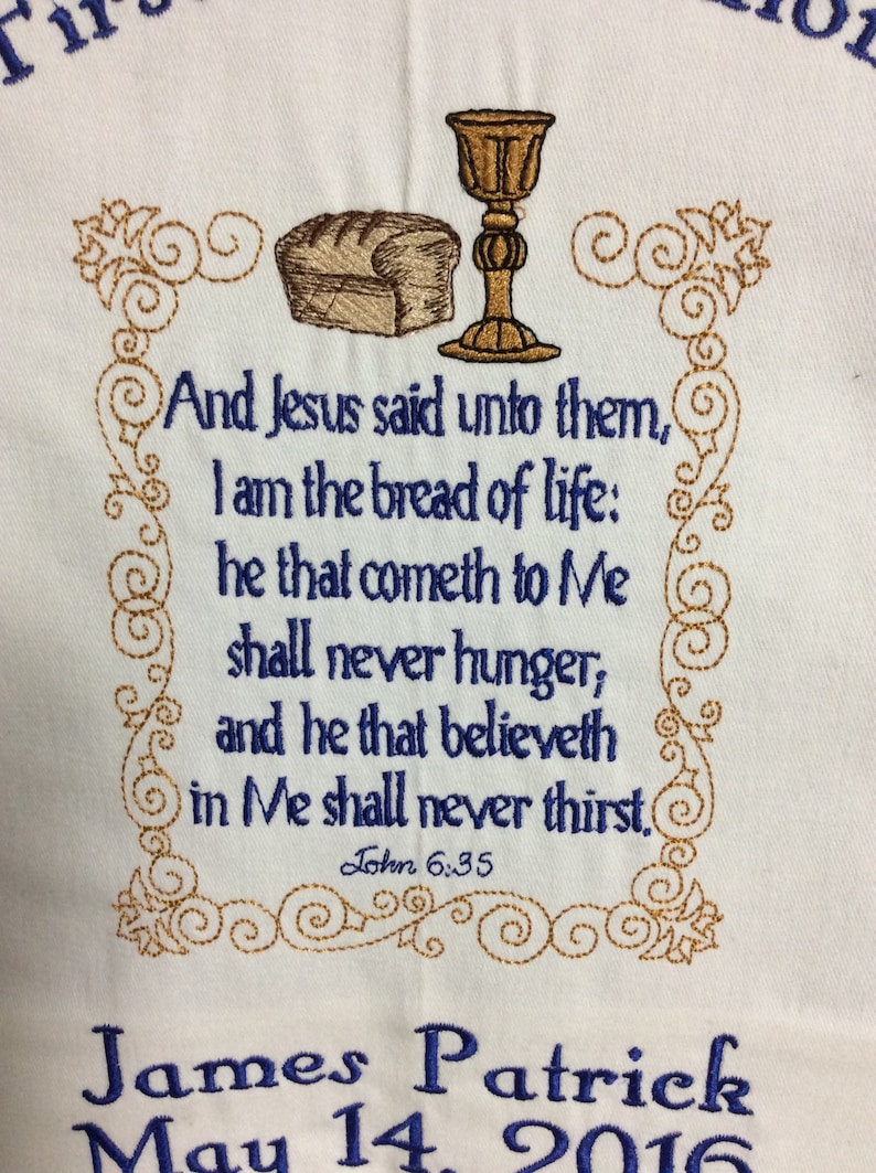 Personalized First Communion Banner With Bible Verse From John - Etsy