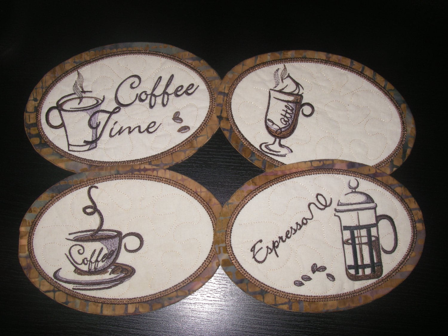 Set of 4 Coffee Mug Mats mug Rugs - Etsy