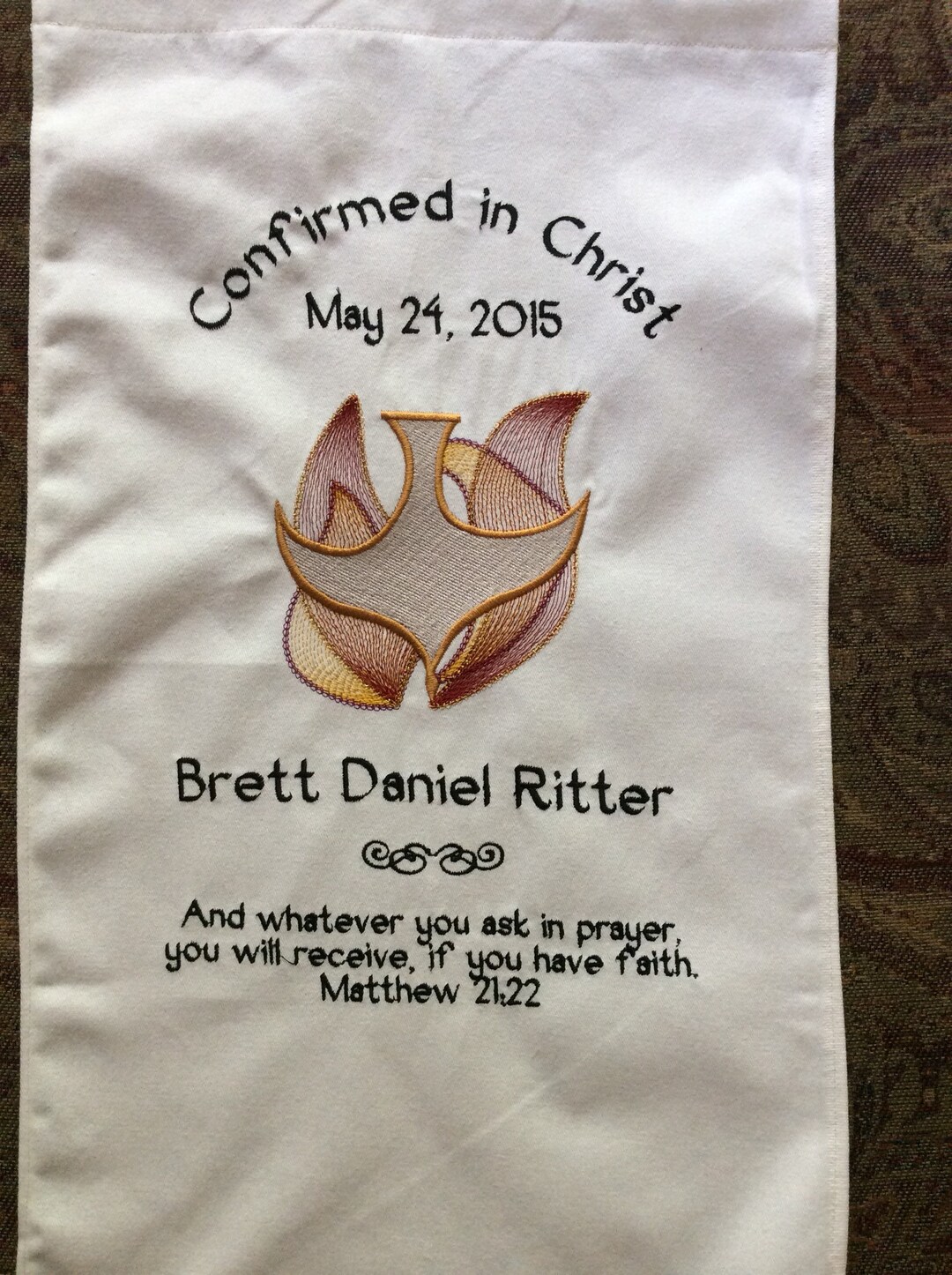 Personalized Dove With Flames Confirmation Banner - Etsy