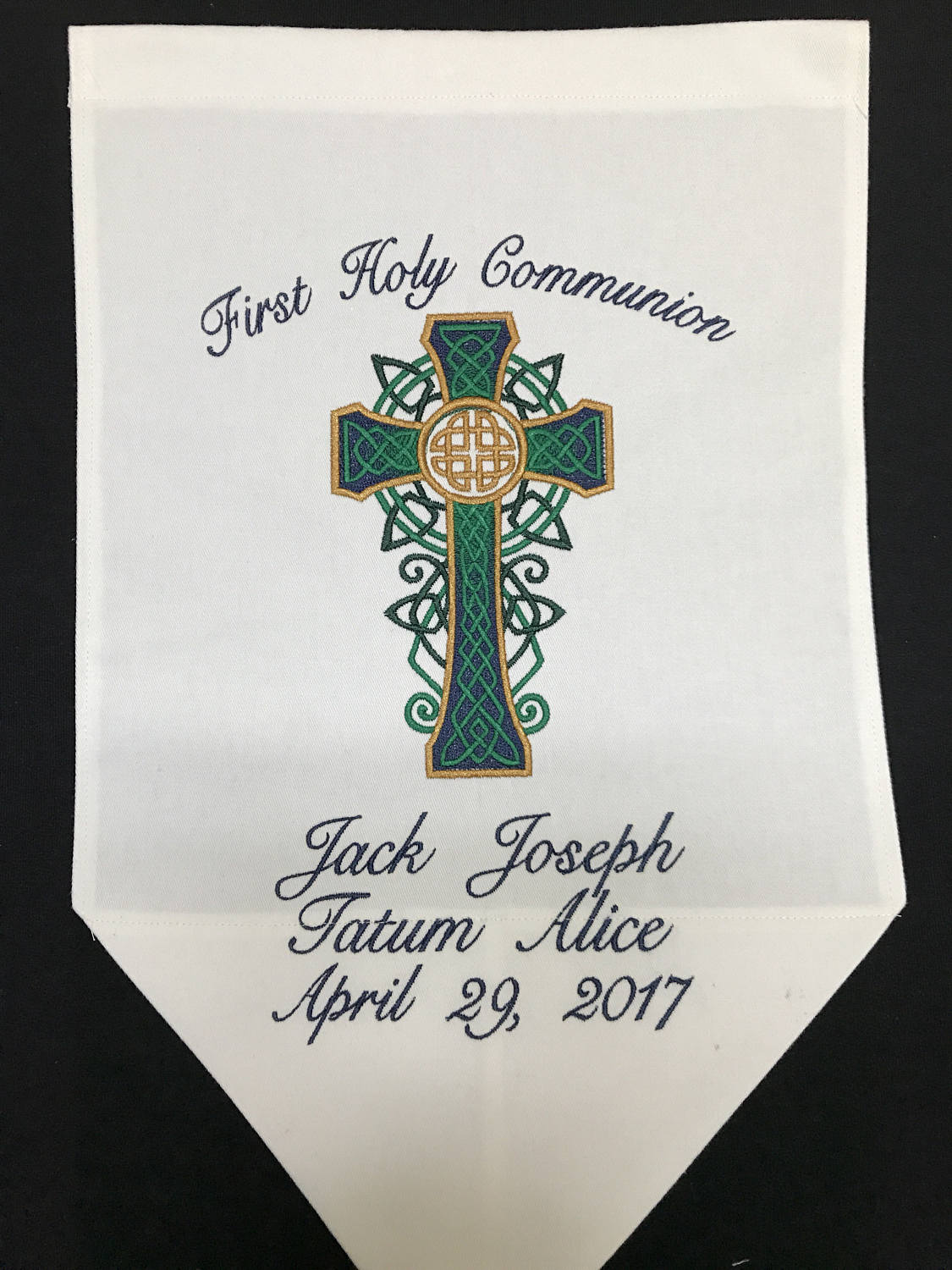 Personalized First Communion Banner with Ornate Celtic Cross | Etsy