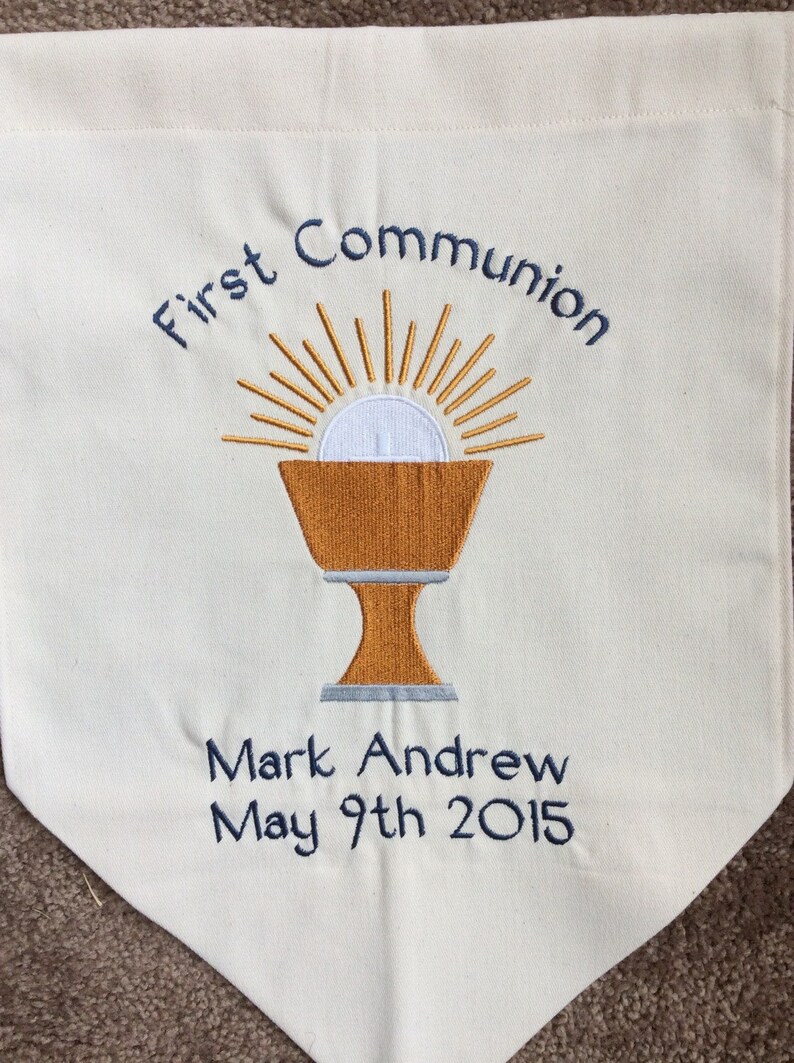 Personalized First Communion Banner With Embroidered - Etsy