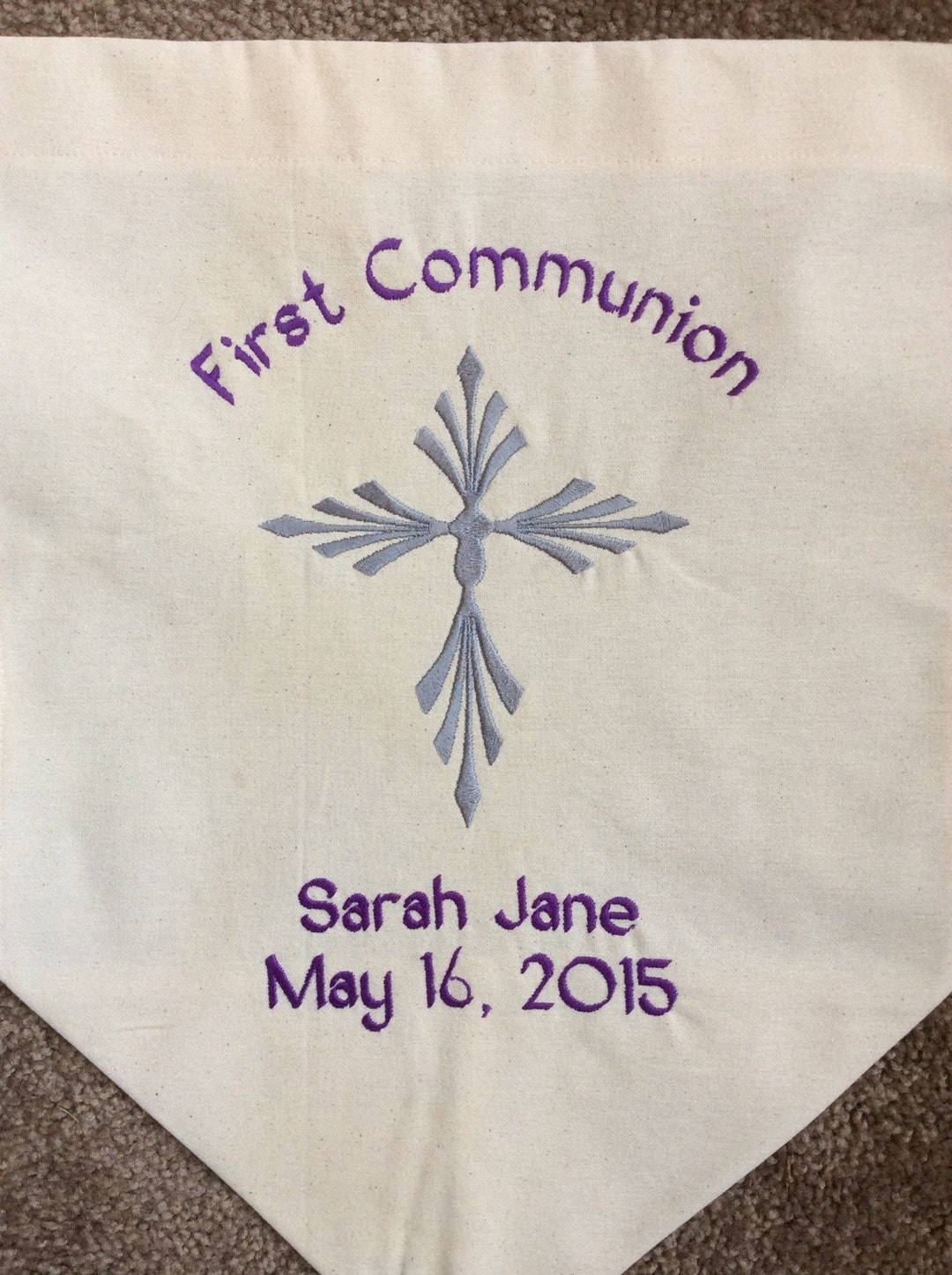 Personalized First Communion Banner With Embroidered Contemporary ...