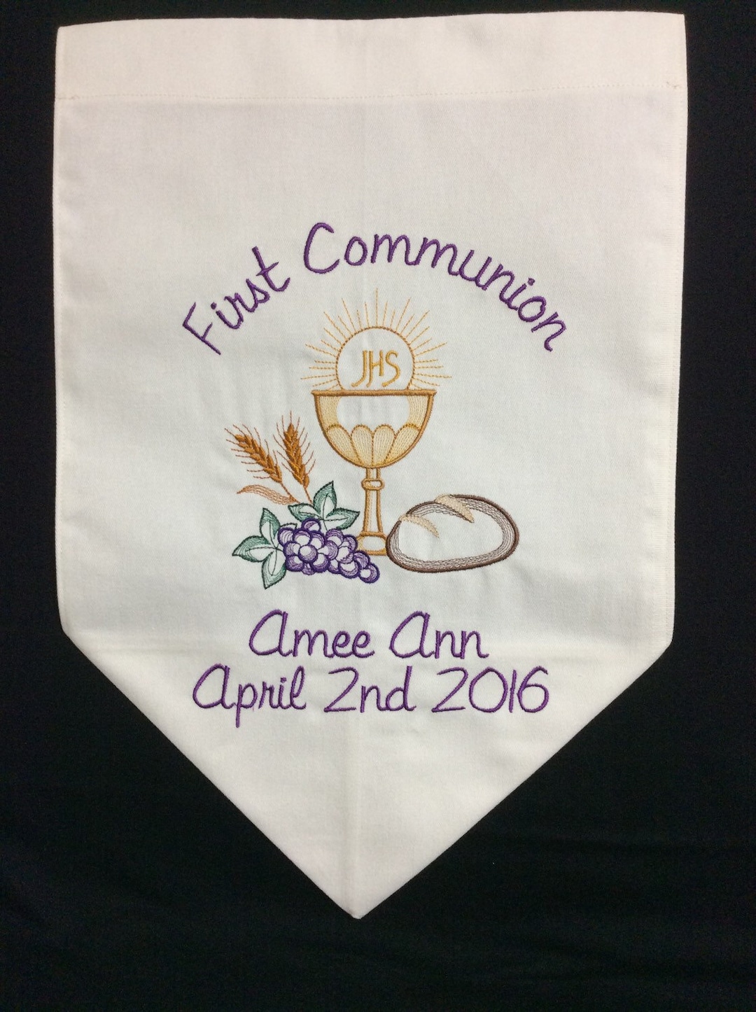Personalized First Communion Banner With Chalice, Bread, Wheat and ...