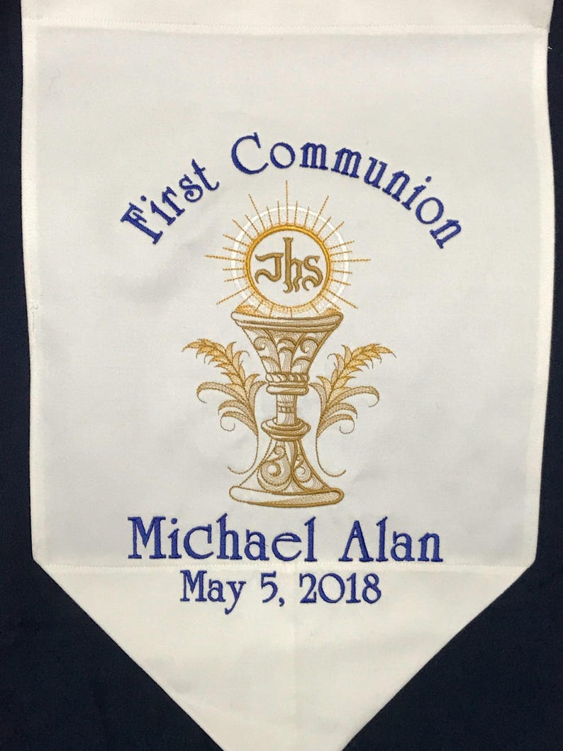 Personalized Golden Chalice First Communion Banner - Etsy