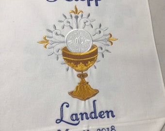 Personalized First Communion Banner With Embroidered Chalice | Etsy
