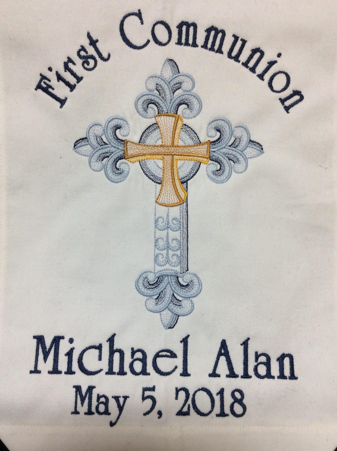 Personalized Two Layer Cross First Communion Banner - Etsy