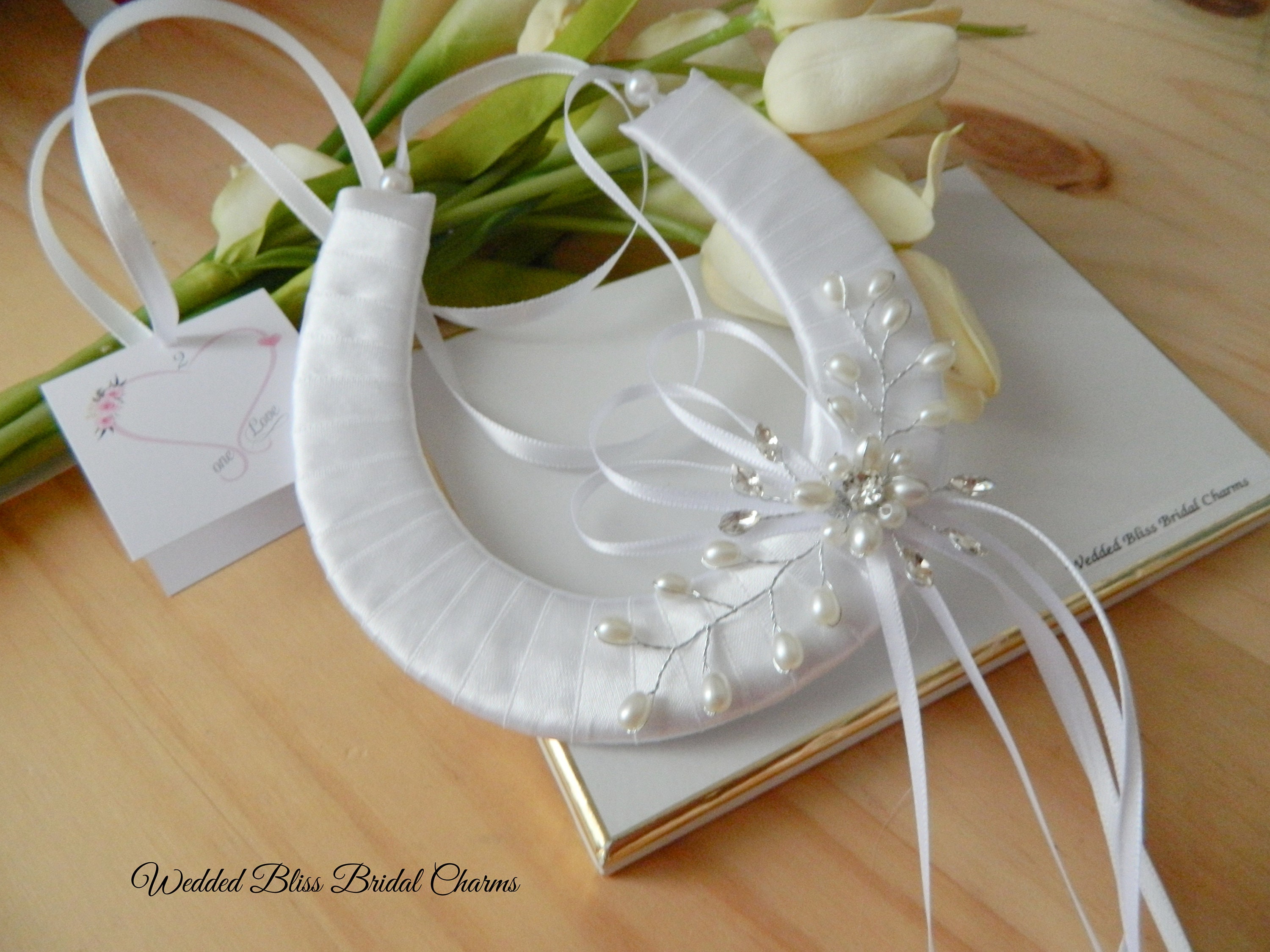 Wedding Horseshoe for the Bride,bridal Horseshoe,white Satin and Ivory ...