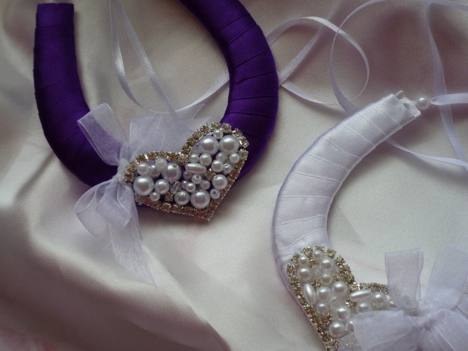 WEDDING BRIDAL Good Luck Satin HORSESHOE embellished With - Etsy