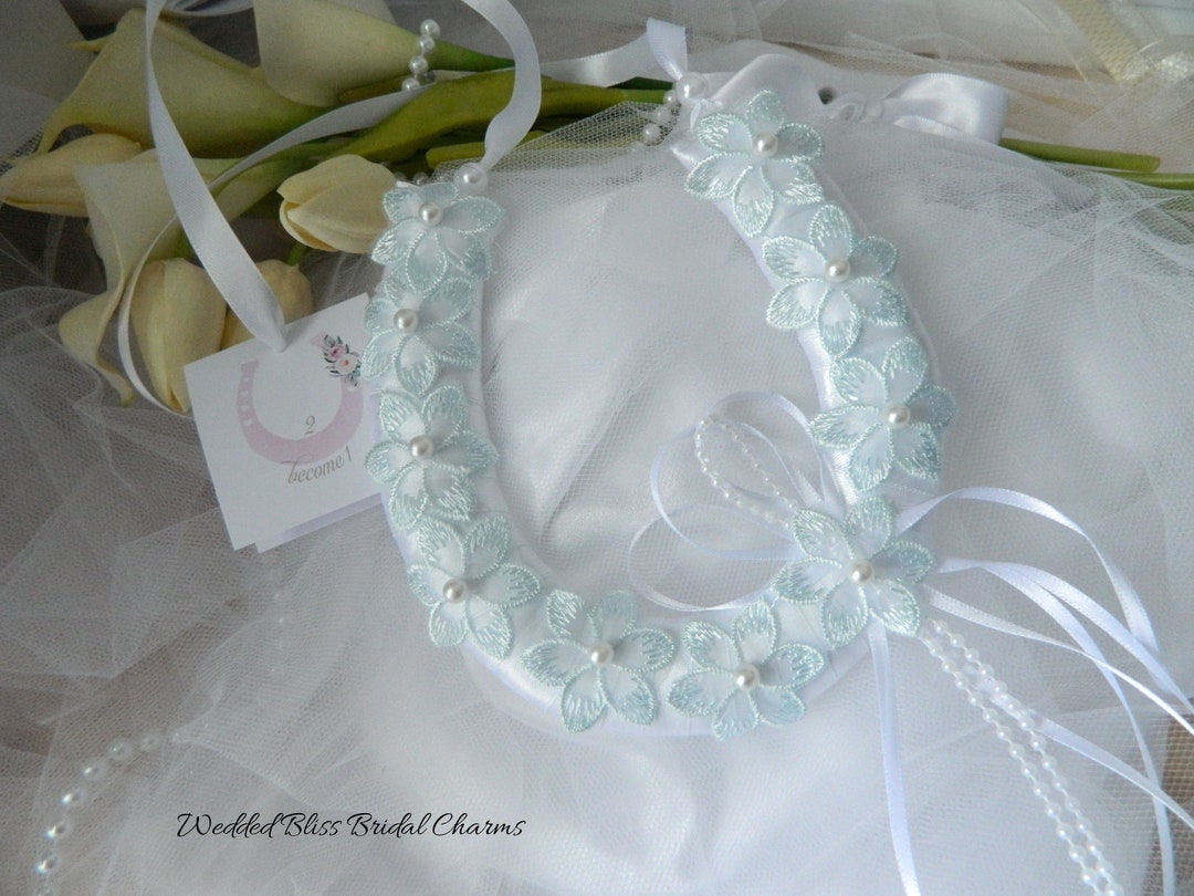 Wedding Horseshoe for the Bride , Bridal Horseshoe, White Satin and ...