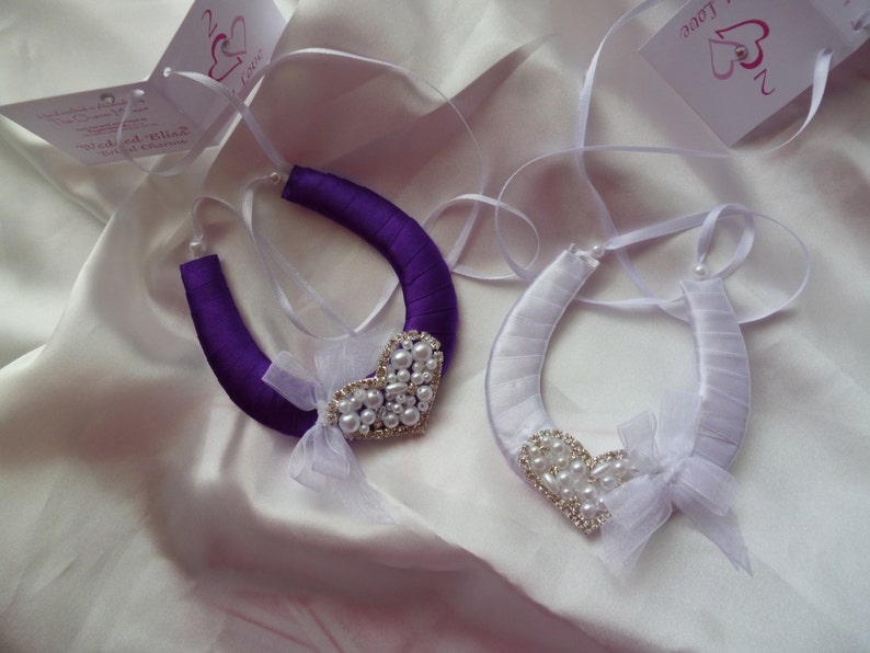 WEDDING BRIDAL Good Luck Satin HORSESHOE embellished With - Etsy