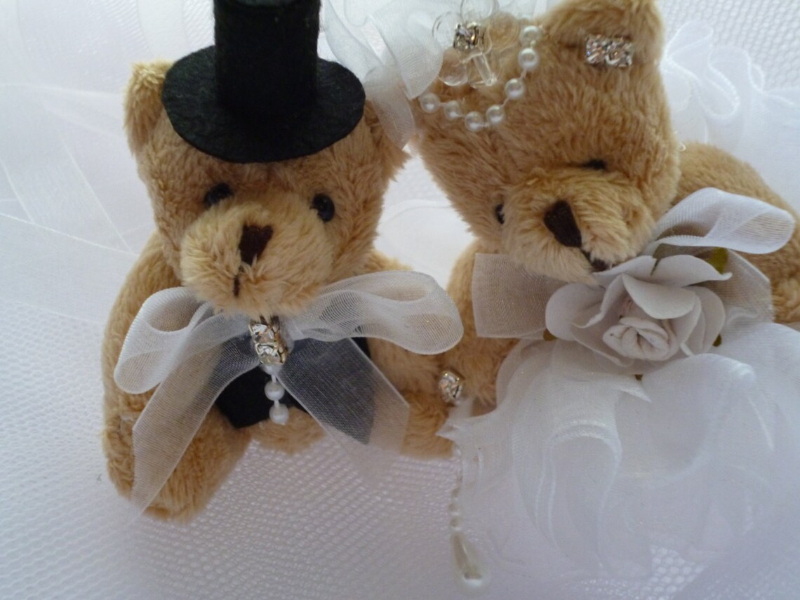 Bride and Groom Wedding Bears Keepsake Charm IVORY BEARS ONLY - Etsy