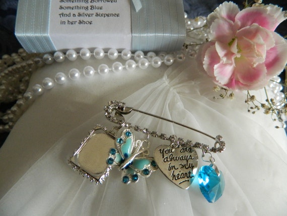Bride's Wedding Day Keepsake Pin something Blue-photo - Etsy